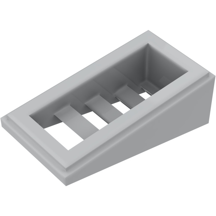 LEGO Medium Stone Gray Slope 1 x 2 x 0.7 (18°) with Grille (61409 / ...