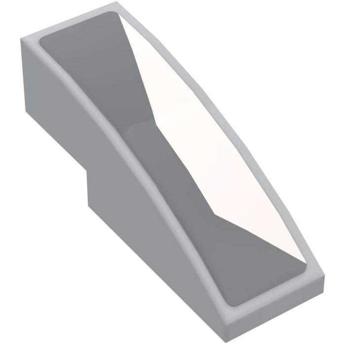 LEGO Medium Stone Gray Slope 1 x 3 Curved with White Trapezoid Shape ...
