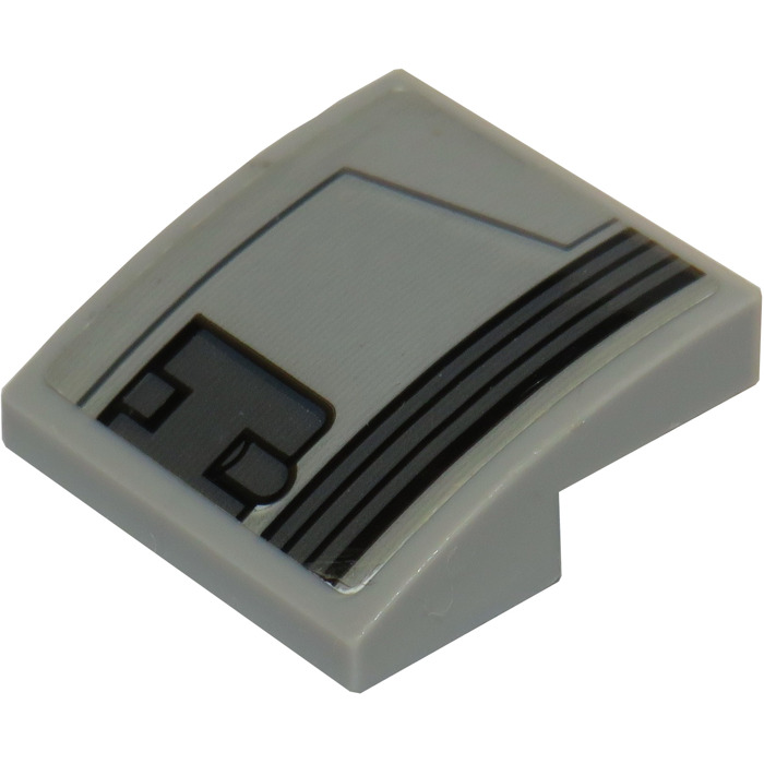 LEGO Medium Stone Gray Slope 2 x 2 Curved with Black Ace TIE ...