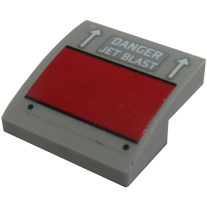 LEGO Slope 2 x 2 Curved with Red Rectangle and 'DANGER JET BLAST ...