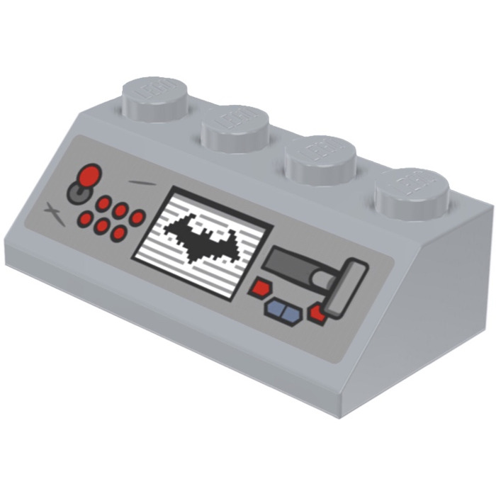 LEGO Backe 2 x 4 (45°) med fladdermus på Screen och Controls (Främre ...