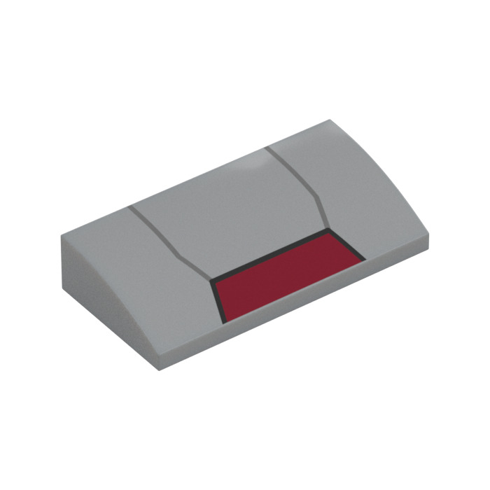 LEGO Slope 2 x 4 Curved with Dark Red Iron Man Forehead without Bottom ...