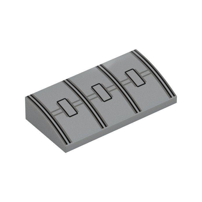 LEGO Slope 2 x 4 Curved with Lines and Rectangles with Bottom Tubes ...