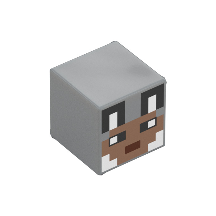LEGO Medium Stone Gray Square Minifigure Head with Wolf Hero Face ...