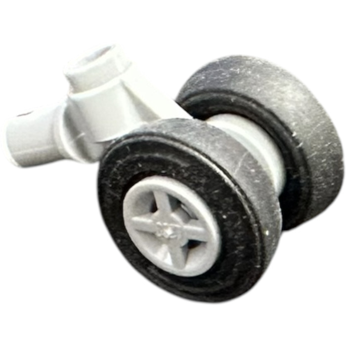 LEGO Technic Pin with Wheels Holder with Gray Wheels and Black Tires ...