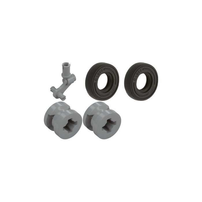 LEGO Medium Stone Gray Technic Pin with Wheels Holder with Medium Stone ...