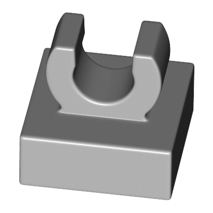 LEGO Medium Stone Gray Tile 1 x 1 with Clip (Raised "C") (15712 / 44842 ...