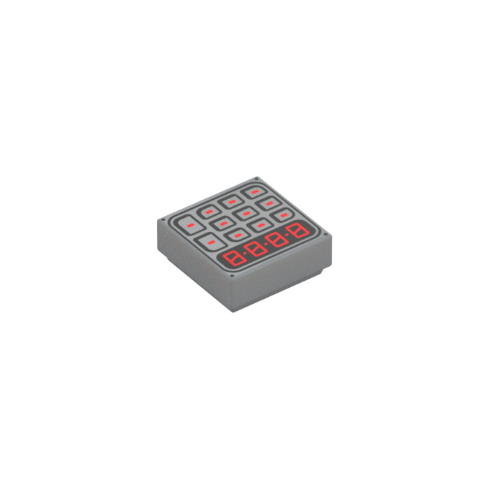 LEGO Medium Stone Gray Tile 1 x 1 with Keypad Pattern and Red Digital ...