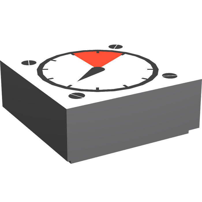 LEGO Medium Stone Gray Tile 1 x 1 with Pressure Gauge with Groove with ...