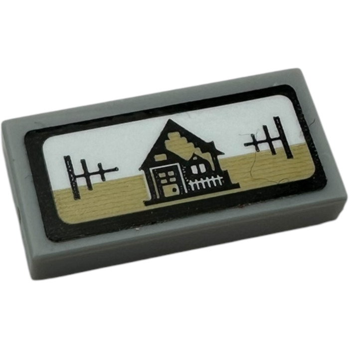 LEGO Tile 1 x 2 with Binoculars Display of House in Crosshairs Sticker ...