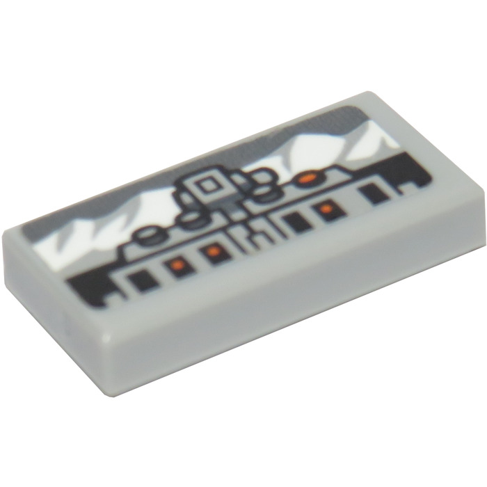 LEGO Tile 1 x 2 with Winch Controls and White Mountains Sticker with ...
