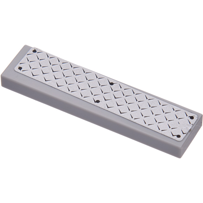 LEGO Medium Stone Gray Tile 1 x 4 with Silver Tread Sticker (2431 ...