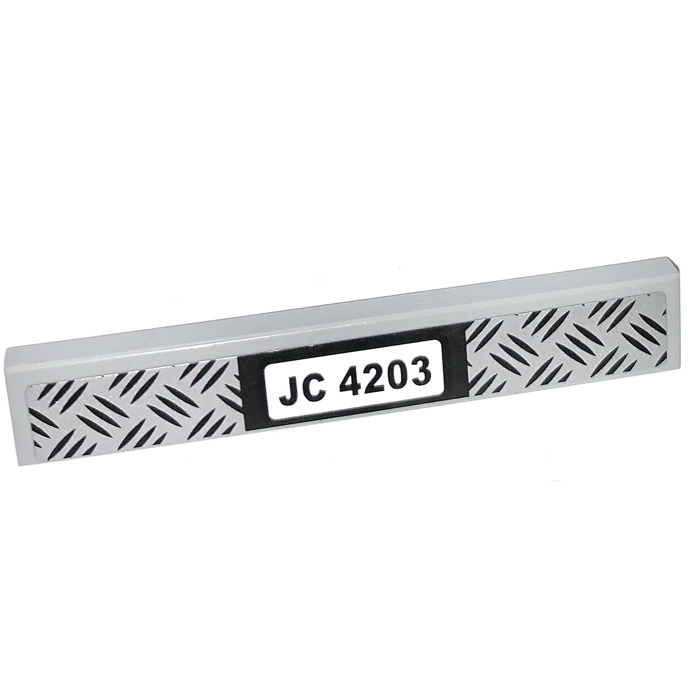 LEGO Medium Stone Gray Tile 1 x 6 with License Plate JC4203 metallic ...