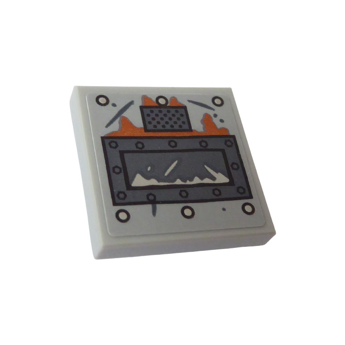 LEGO Medium Stone Gray Tile 2 x 2 Inverted with Metal Plates with ...