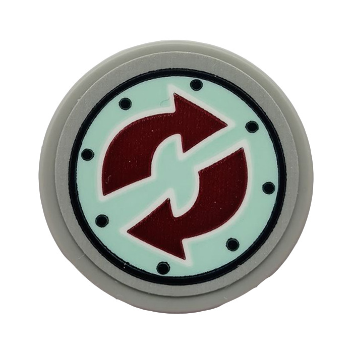 LEGO Tile 2 x 2 Round with Arrows, Dots Sticker with Bottom Stud Holder ...