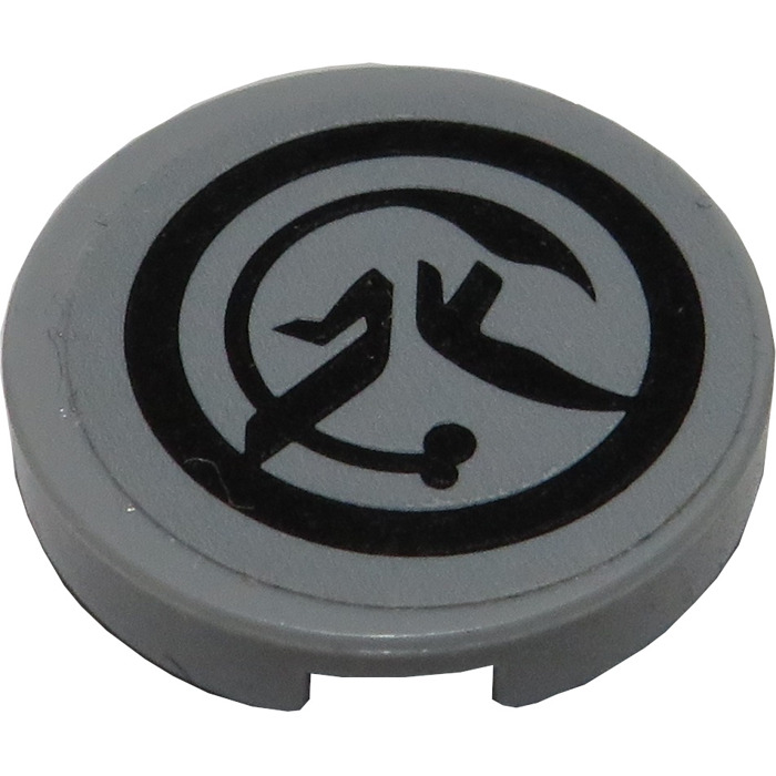 LEGO Medium Stone Gray Tile 2 x 2 Round with Black Yoda's Jedi ...