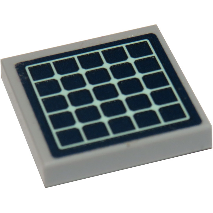 LEGO Tile 2 x 2 with Dark Blue Solar Panel Sticker with Groove (3068 ...