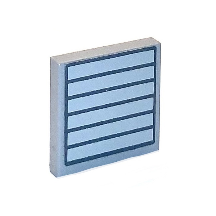 LEGO Medium Stone Gray Tile 2 x 2 with Dark Stone Gray Grille Sticker ...