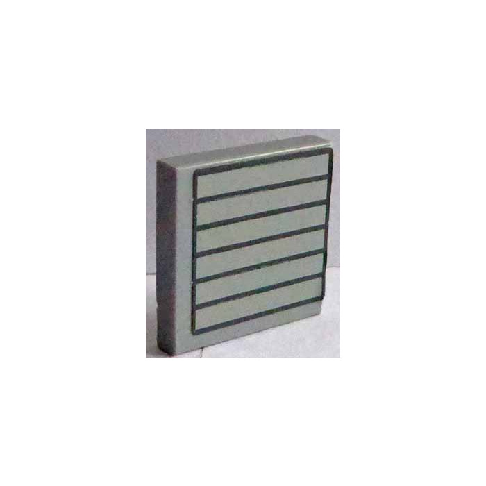 LEGO Medium Stone Gray Tile 2 x 2 with Dark Stone Gray Grille Sticker ...