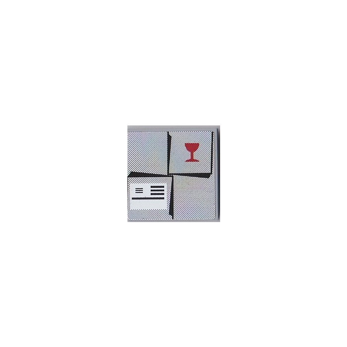 LEGO Medium Stone Gray Tile 2 x 2 with Gray Dots Parcel with Label and ...
