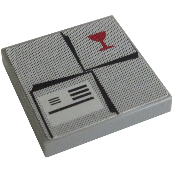 LEGO Medium Stone Gray Tile 2 x 2 with Gray Dots Parcel with Label and ...
