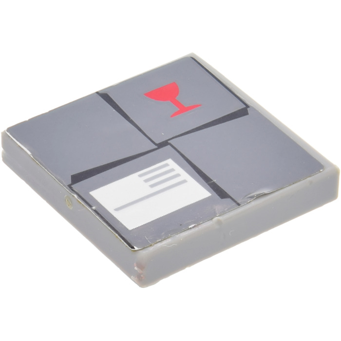 LEGO Medium Stone Gray Tile 2 x 2 with Gray Parcel with Label and ...
