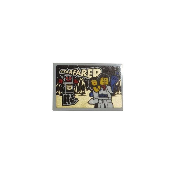 LEGO Medium Stone Gray Tile 2 x 3 with 'STARFARER', Robot and ...