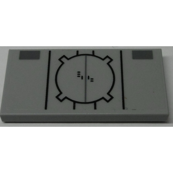 LEGO Medium Stone Gray Tile 2 x 4 with Hatch Door Sticker (87079 ...