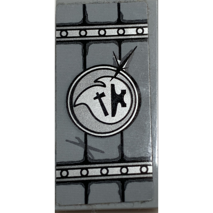 LEGO Tile 2 x 4 with Metal Lid with Scratches and Blacksmith Emblem ...