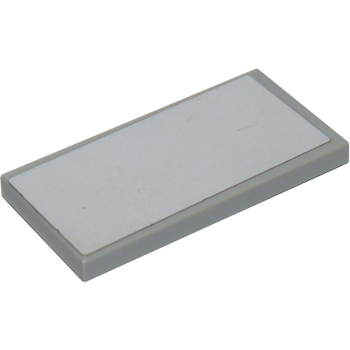 LEGO Medium Stone Gray Tile 2 x 4 with mirror Sticker (87079) | Brick ...