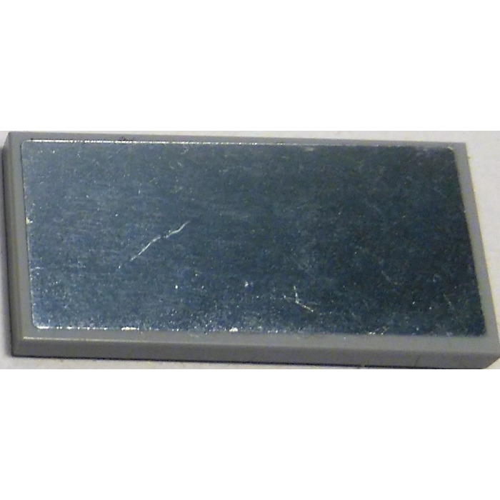 LEGO Medium Stone Gray Tile 2 x 4 with mirror Sticker (87079) | Brick ...