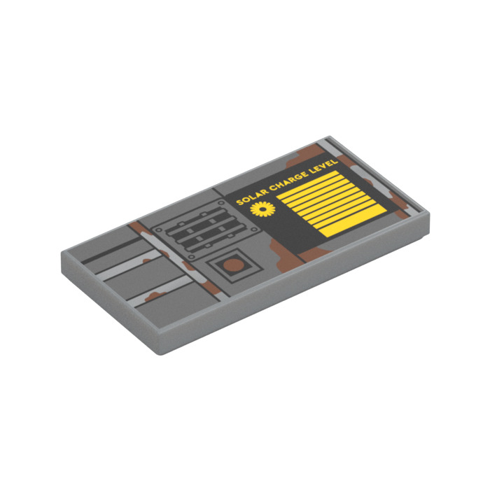 LEGO Medium Stone Gray Tile 2 x 4 with Panels, Grate, Rust Stains and ...