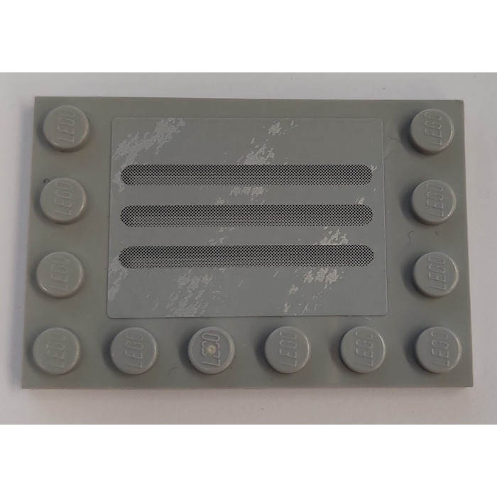 LEGO Medium Stone Gray Tile 4 x 6 with Studs on 3 Edges with Scratches ...