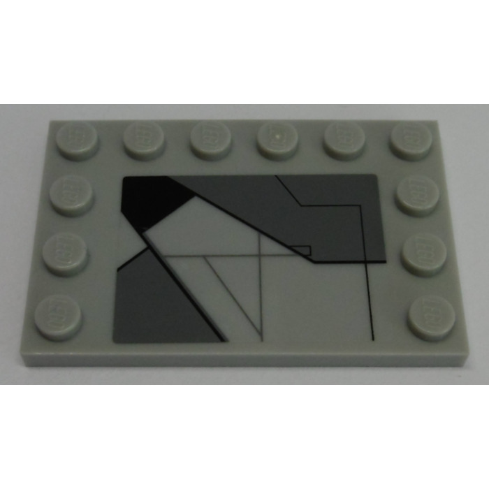 LEGO Medium Stone Gray Tile 4 x 6 with Studs on 3 Edges with SW Sith ...