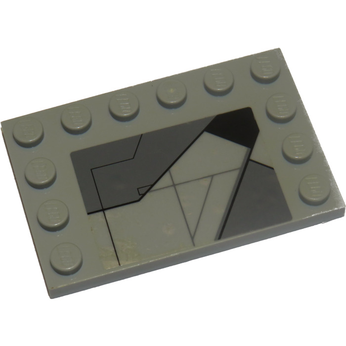 LEGO Medium Stone Gray Tile 4 x 6 with Studs on 3 Edges with SW Sith ...