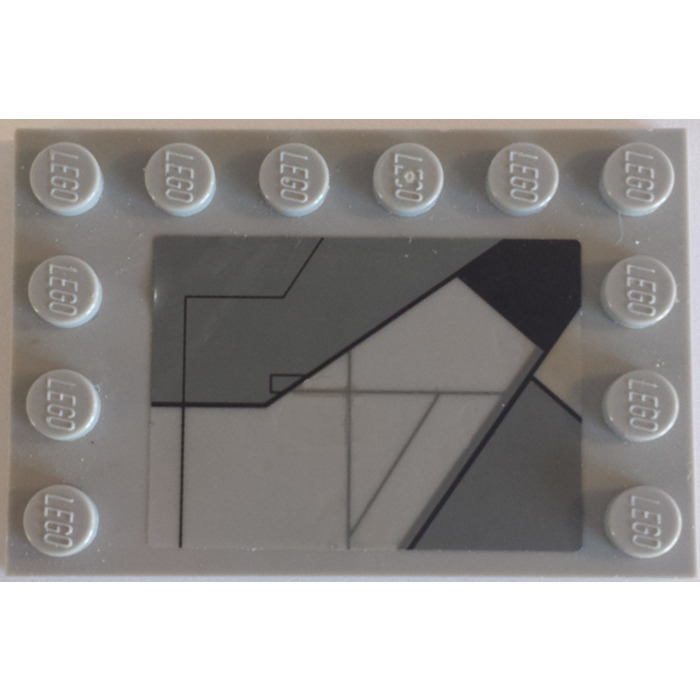 LEGO Medium Stone Gray Tile 4 x 6 with Studs on 3 Edges with SW Sith ...