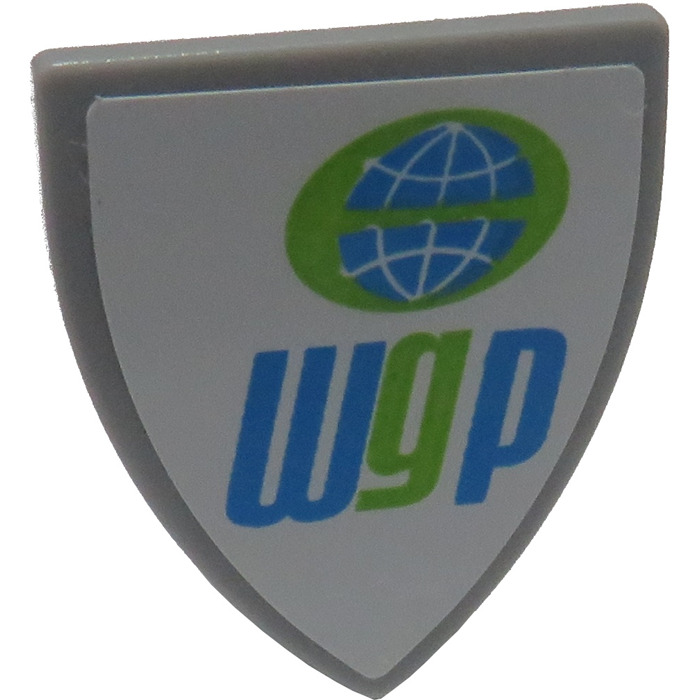 LEGO Triangular Shield (Short) with Globe and 'wgp' Sticker (3846 ...