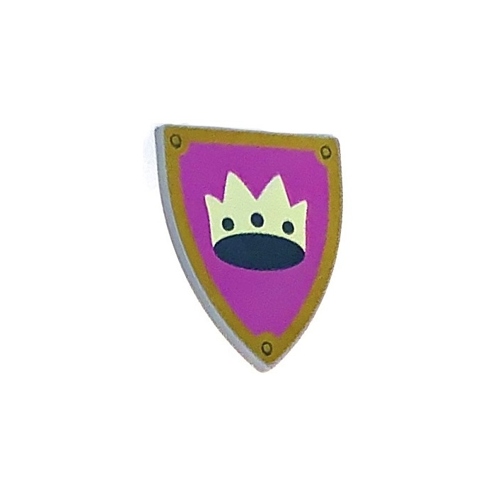 LEGO Medium Stone Gray Triangular Shield (Short) with Yellow Crown on ...