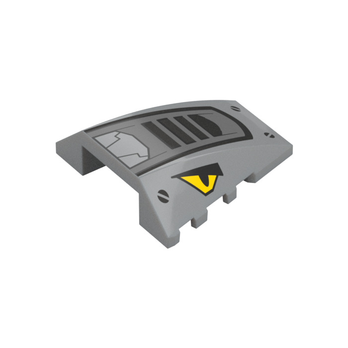 LEGO Wedge 4 x 4 Triple Curved without Studs with Rhino head with ...