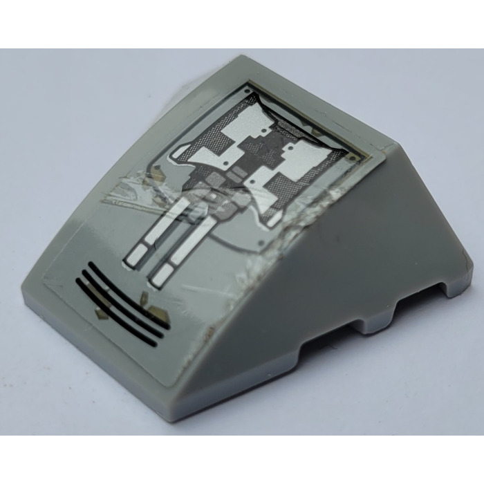 LEGO Wedge Curved 3 x 4 Triple with silver metallic blasters & venting ...