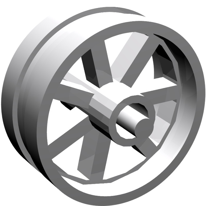 LEGO Medium Stone Gray Wheel Rim Ø14.6 x 6 with Spokes and Stub Axles ...