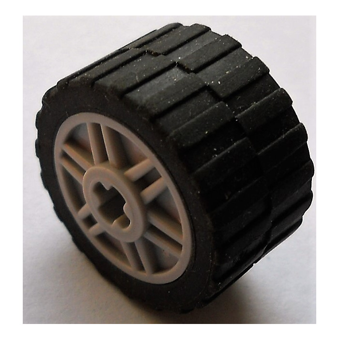 LEGO Medium Stone Gray Wheel Rim Ø18 x 14 with Axle Hole with Tire 24 x ...