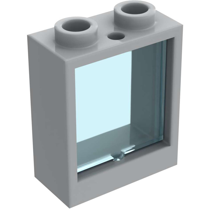LEGO Medium Stone Gray Window with Transparent Light Blue Glass | Brick ...