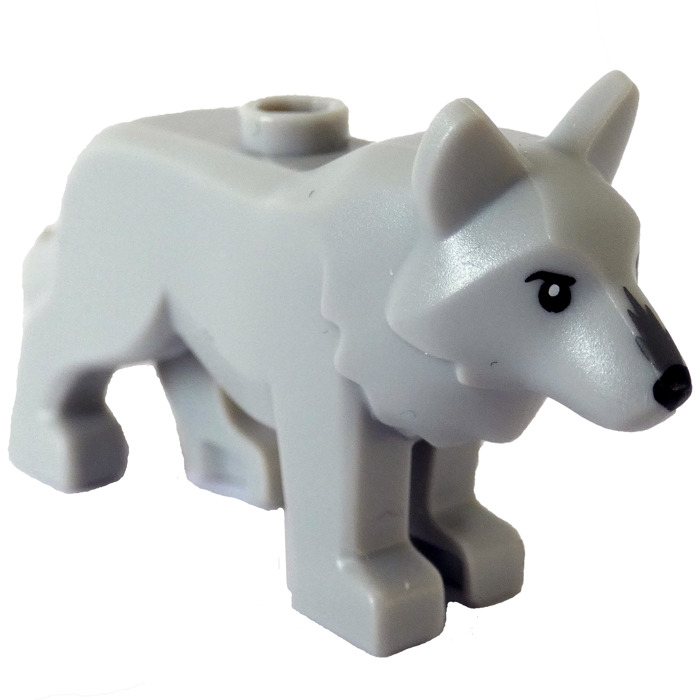 LEGO Medium Stone Gray Wolf with Gray Fur on Muzzle (110014) | Brick ...