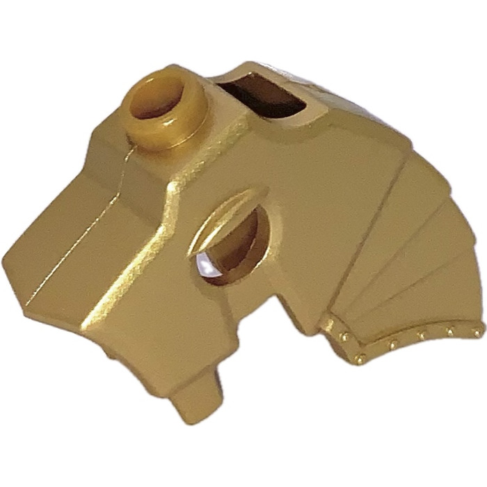 LEGO Metallic Gold Horse Battle Helmet with Stud and 3 Neck Plates ...