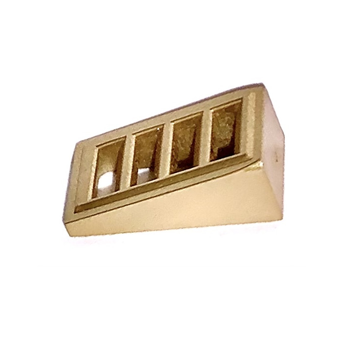 LEGO Metallic Gold Slope 1 x 2 x 0.7 (18°) with Grille (61409 / 113474 ...