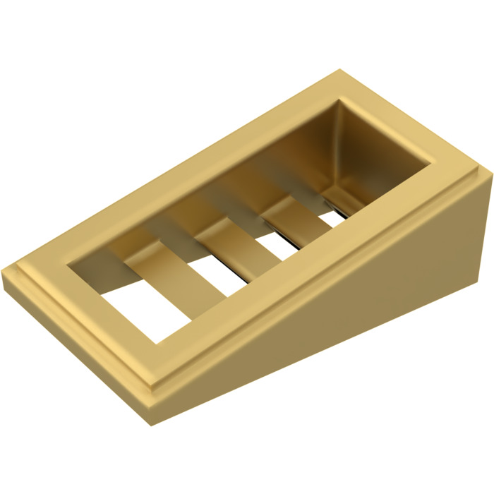 LEGO Metallic Gold Slope 1 x 2 x 0.7 (18°) with Grille (61409 / 113474 ...