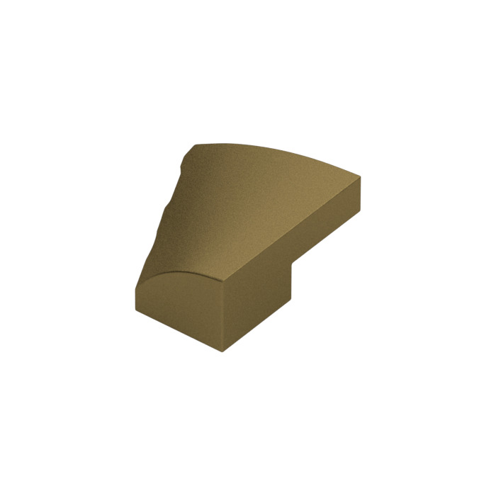LEGO Metallic Gold Slope 2 x 2 x 0.6 Curved Angled Left (5095 / 118554 ...