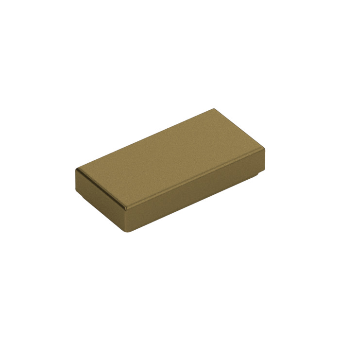 LEGO Metallic Gold Tile 1 x 2 with Groove (3069 / 113477) | Brick Owl