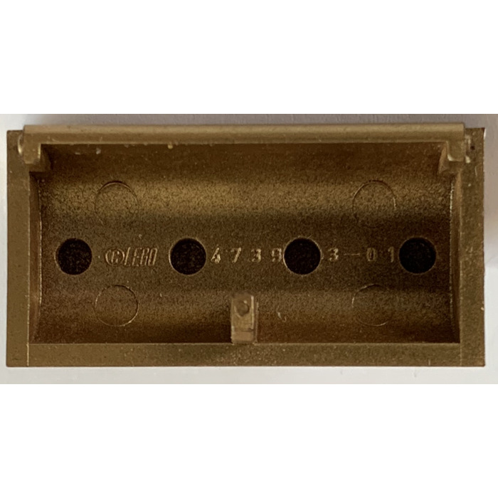LEGO Metallic Gold Treasure Chest Lid 2 x 4 Curved with Thick Hinge ...